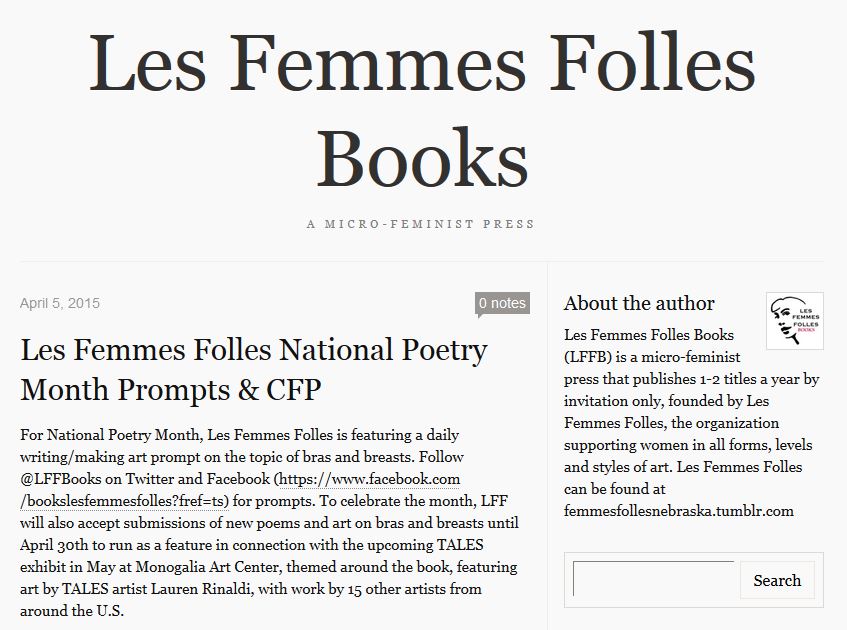 National Poetry Month Prompts and Call for Bra/Breast Poems – DEADLINE ...